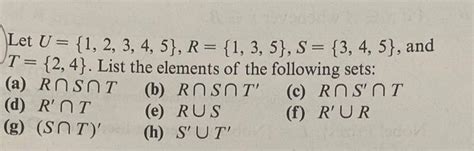 Solved Let U R S And T Chegg Com
