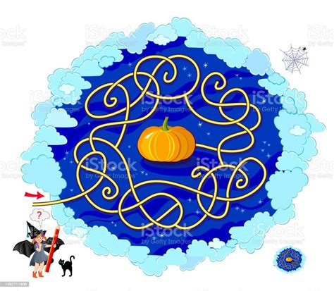 최고의 미로 소녀가 호박으로가는 길을 찾도록 도와주세요 논리 퍼즐 게임 수수께끼 책에 대한 사진입니다 할로윈 미로 어린이 활동