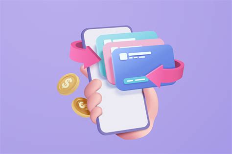 3d 캐쉬백 신용 카드 및 돈 환불 휴대 전화에 지갑을 보유하고있는 돈 온라인 지불 및 온라인 쇼핑을위한 현금 절약 3d 금융