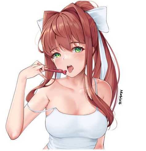 Monika Doki Doki Literature Club Drawn By Matrix Danbooru