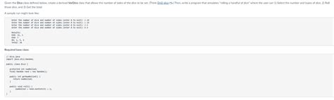 Solved Those Dice And Get The Total A Sample Run Might Chegg