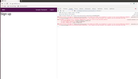 the page at was loaded over but attempted to connect to the