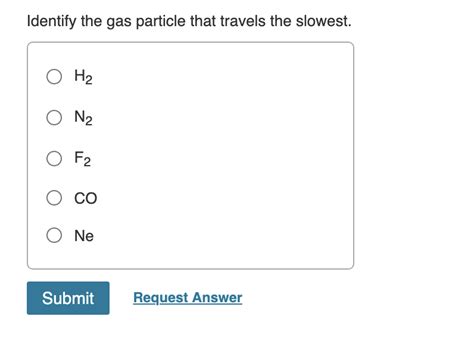 Solved Identify The Gas Particle That Travels The Slowest