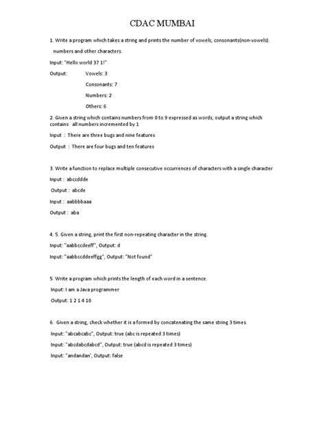 String Assignment Pdf