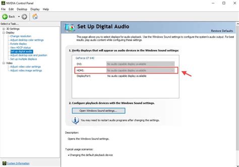 Fix Nvidia High Definition Audio Not Plugged In Error
