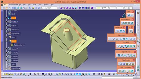 Part1 How To Design Stamping Parts In Catia Generative Shape Design Sweep Trim Split Edge