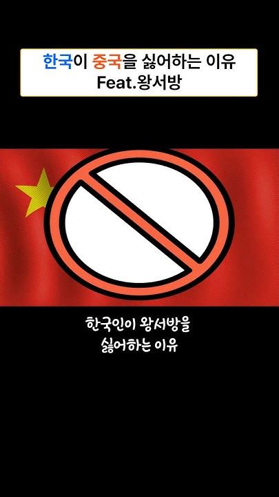 한국이 중국을 싫어하는 이유 Feat 왕서방 Youtube