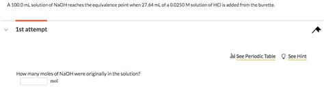 Solved A 100 0 ML Solution Of NaOH Reaches The Equivalence Chegg Com