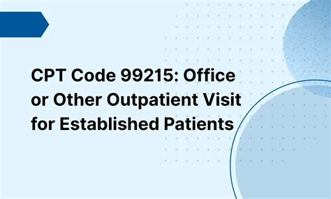 Cpt Code 99215 Office Or Other Outpatient Visit For Established Patients