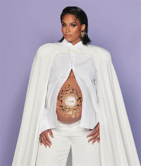 Ciara Proudly Displayed Her Pregnant Belly Decorated With Pieces Of