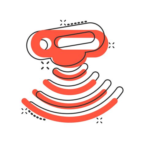 Motion Sensor Icon In Comic Style Waves Vector Cartoon Illustration Pictogram Security