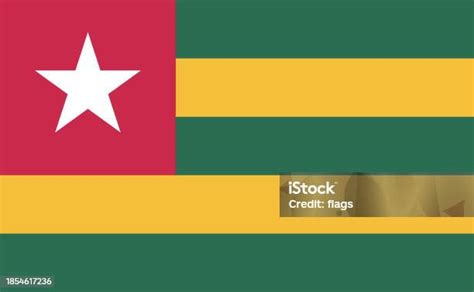 토고의 국기 플래그 아이콘입니다 표준 색상 표준 크기 사각형 플래그입니다 컴퓨터 일러스트레이션 디지털 일러스트레이션 벡터 일러스트 레이 션입니다 갈색에 대한 스톡 벡터 아트