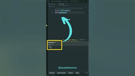 Use Min Function Mysql Html Css Python Javascript Shorts Short