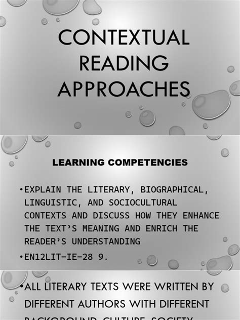 Contextual Reading Approaches Download Free Pdf Biography Psychology