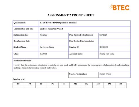 do huyen trang ba0501 bh00323 rp asm2 assignment 2 front sheet