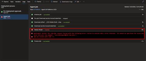 unable to deploy tabular model using cicd with tabular editor when the
