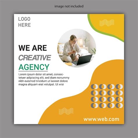 Um Panfleto Para Uma Página Da Web Que Diz Que Somos Uma Agência De Criação Vetor Premium