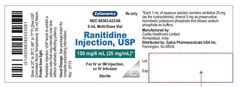 Ranitidine Injection Fda Prescribing Information Side Effects And Uses