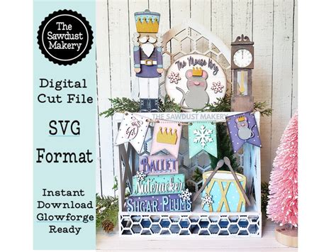 Nutcracker Tiered Tray Svg File Laser Cut File Christmas Svg Rei