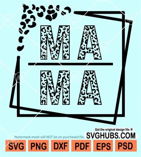 Leopard Mama Square Frame Svg Leopard Mama Svg Mama Leopard Double
