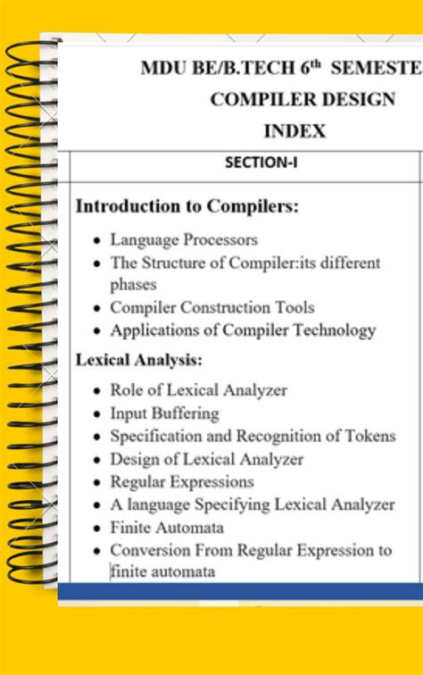 Maharshi Dayanand University Bebtech 6th Semester Compiler Design