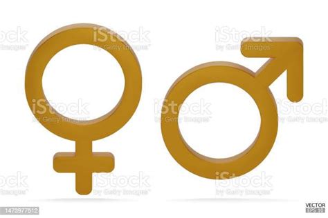 흰색 배경에 격리된 남성과 여성 기호 아이콘 남성과 여성의 아이콘 세트입니다 웹 사이트 디자인 로고 앱 및 Ui의 기호입니다 성별 아이콘 노란색 기호입니다 3d 벡터
