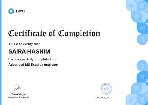 Im Happy To Share That Ive Successfully Completed A Course In Advanced Microsoft Excel