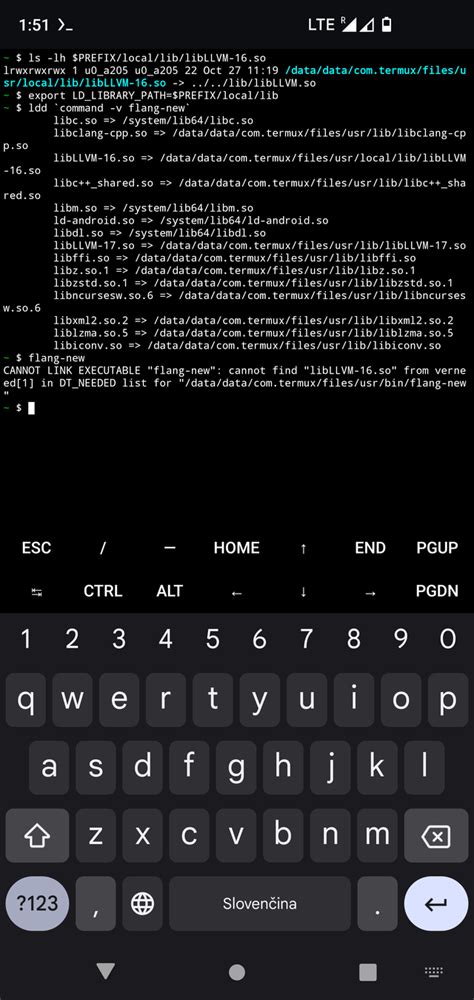 ldd output fine but ld still cannot find shared lib r termux