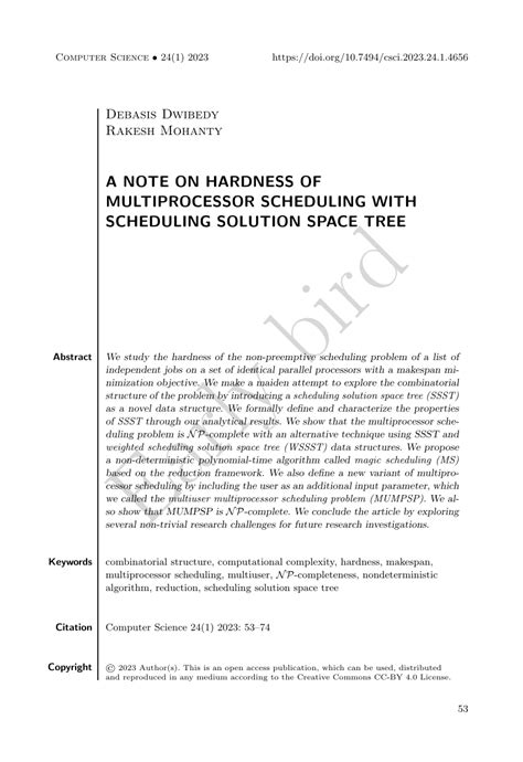 pdf a note on hardness of multiprocessor scheduling with scheduling