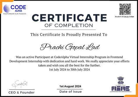 prachi lad on linkedin internship codealpha techskills learning