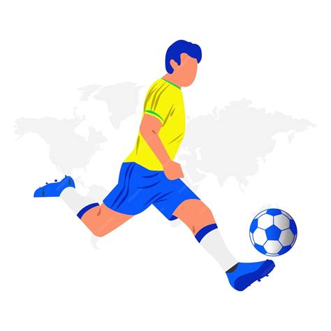 Premium Vector Soccer Player Kicking Ball Vector Football Player