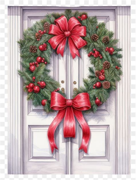 PNG Christmas Wreath Door Red Premium PNG Rawpixel