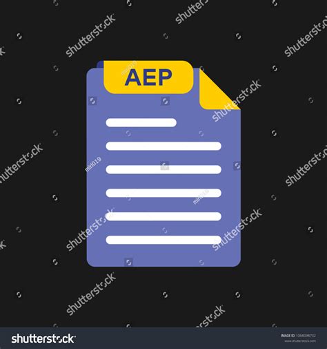 Aep File Format Icon Stock Vector Royalty Free 1068098732 Shutterstock