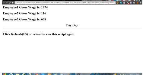 Develop A Javascript Program That Will Determine The Gross Pay For Each Of Three Employees