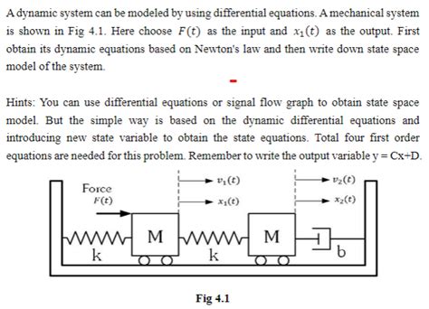 Solved A Dynamic System Can Be Modeled By Using Differential Chegg