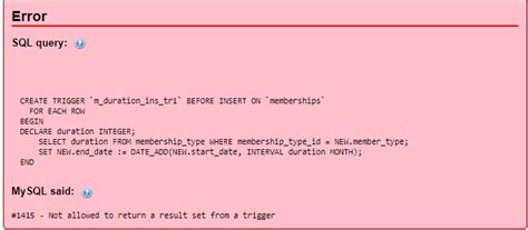 Mysql Trigger Error When Trying To Generate Enddate From Startdate