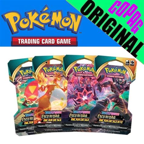 10 Boosters Pokémon Espada E Escudo 3 Escuridão Incandescente Copag
