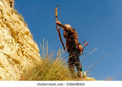 Man Bow Arrow Practicing Archery Park Stock Photo 2186438361 Shutterstock