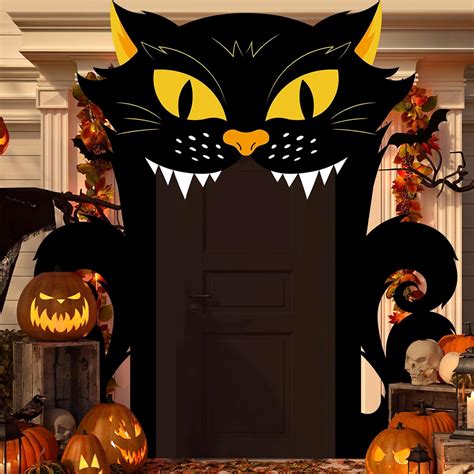 Halloween Black Cat Door Banner Horror Halloween Hanging