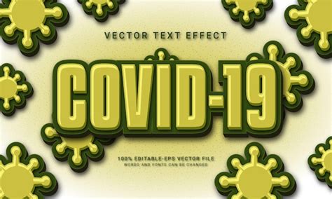 Premium Vector Covid 19 Editable Text Effect With Corona Virus Theme