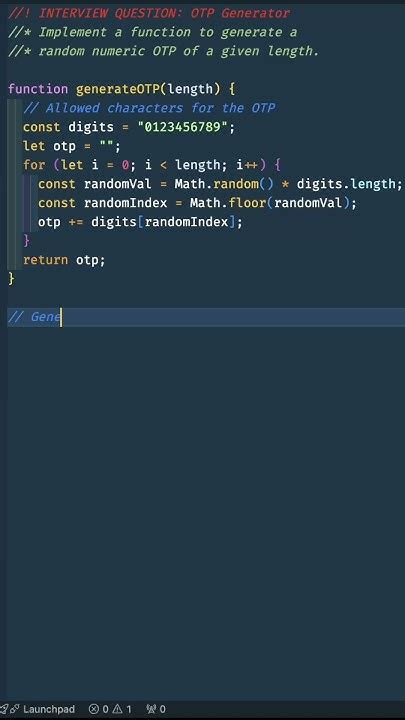 Javascript Mastery Build An Otp Generator In 60 Seconds Shorts Viral Javascript Code Js