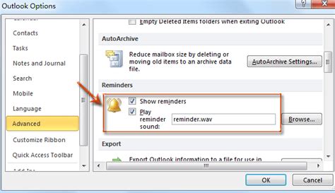 How To Turn On Off Reminders And Reminder Sounds In Outlook