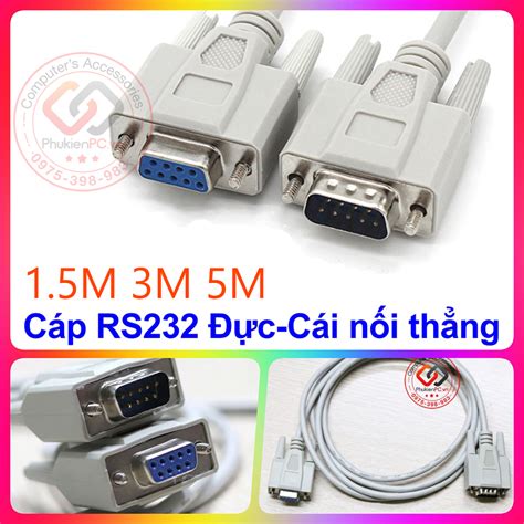 Dây Cáp Com Rs232 Db9 Đực Cái Nối Thẳng Dài 1 5m 3m 5m Cho Máy Lập Trình Plc Máy Cnc Công