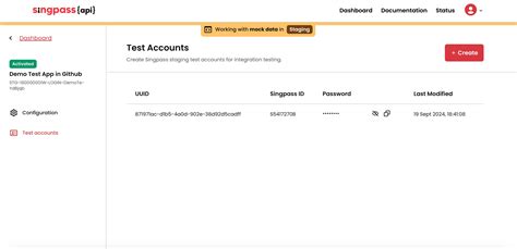 Create Staging Test Account Singpass Developer Docs