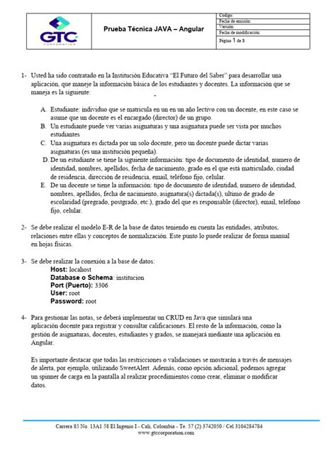 Prueba Java Angular Pdf Bases De Datos Java Lenguaje De