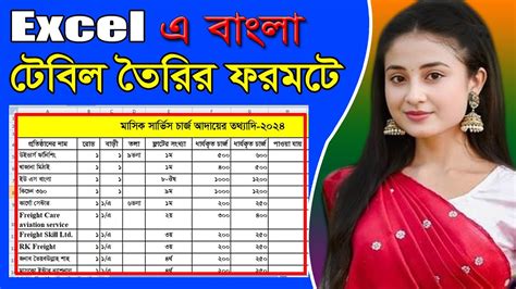 Insert A Tables In Excel Bangla Tutorial How To Table Formate Ms Excel Youtube