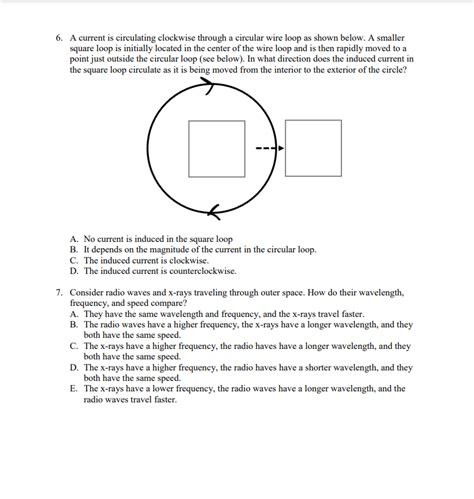 solved 6 a current is circulating clockwise through a
