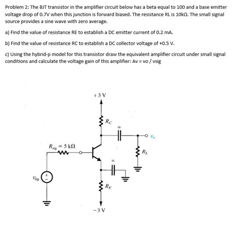 Solved Problem 2 The Bjt Transistor In The Amplifier