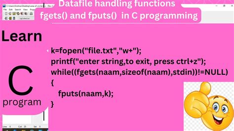 Data File Handling Function Fgets And Fputs In C Programmingpart
