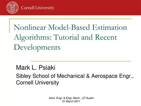 Ppt Nonlinear Model Based Estimation Algorithms Tutorial And Recent